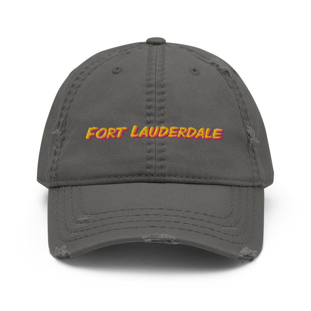 Distressed Lauderdale Legacy Dad Hat: Vintage Vibe – Florida's Surf Shop